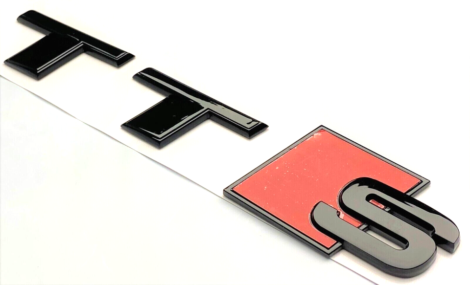 BLACK TTS REPLACEMENT FOR AUDI REAR TRUNK EMBLEM BADGE NAMEPLATE DECAL ...