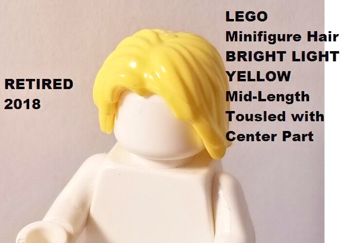 LEGO Minifigure Hair Light Bright Yellow Blonde Messy Mid LEGO Minifigure Hair Light Bright Yellow Blonde Messy Mid
