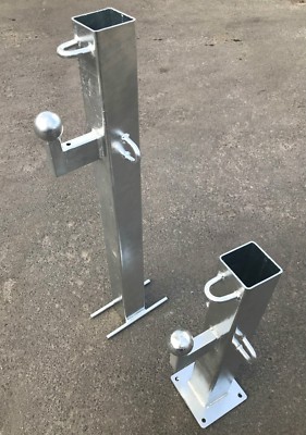 BLACK Security Hitch POST Trailer Boat Locking Concrete In or Bolt Down ...