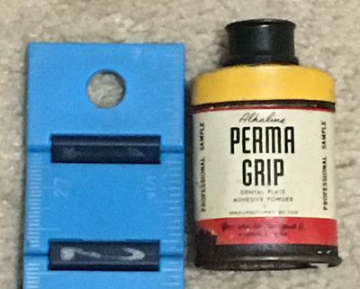 Vntg Professional Sample Perma Grip Plate Powder Tin Container Dental ...