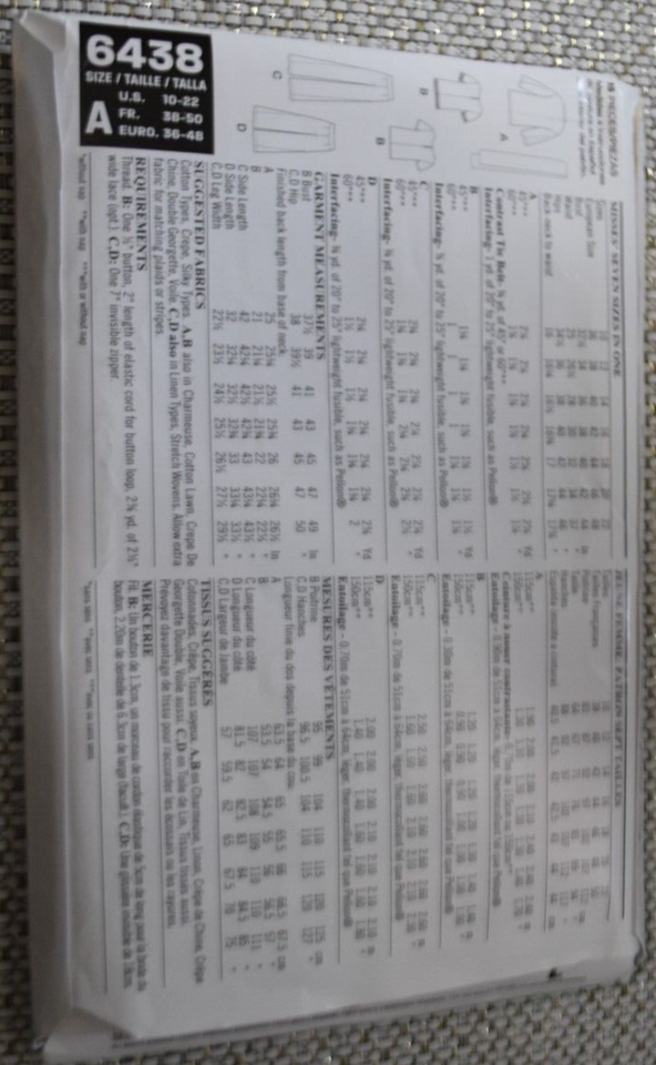 New Look 6438 EASY Kimono w Contrast Belt Boxy Tee Wide Leg Pants Sz 10 ...