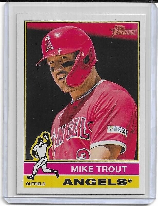 2025 Topps Heritage Mike Trout Alternate Cartoon Variation SP & Base ...