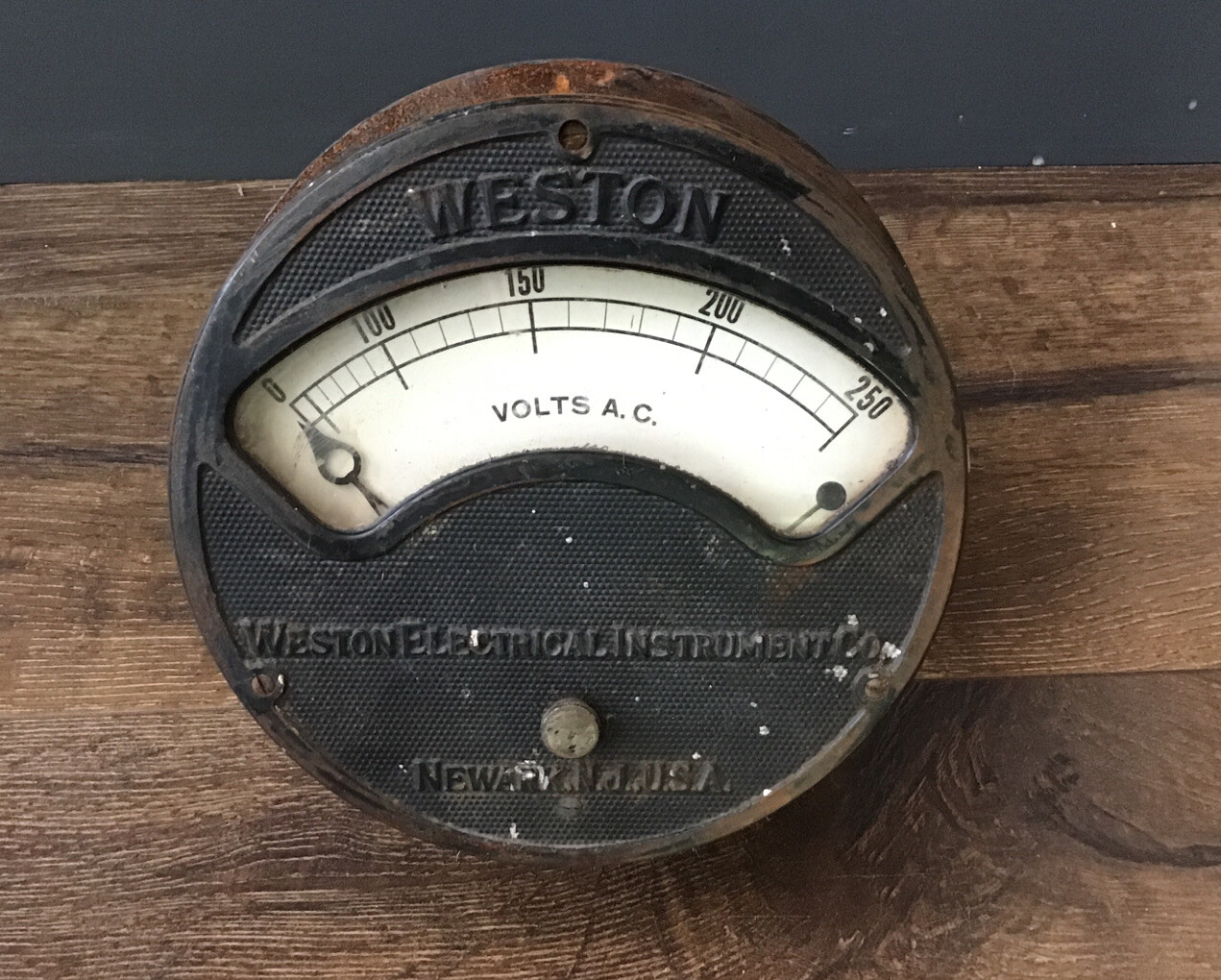Antique WESTON ELECTRICAL INSTRUMENT Co Large Volts Gauge NEWARK NJ USA ...