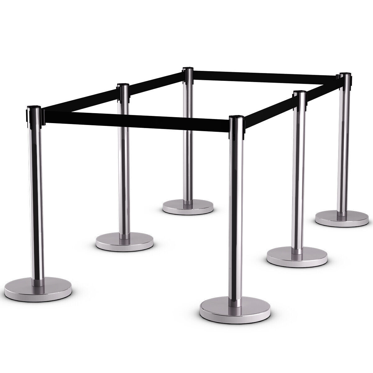Costway HW55049 Stanchion Posts - Black, 6 Pack for sale online | eBay UK