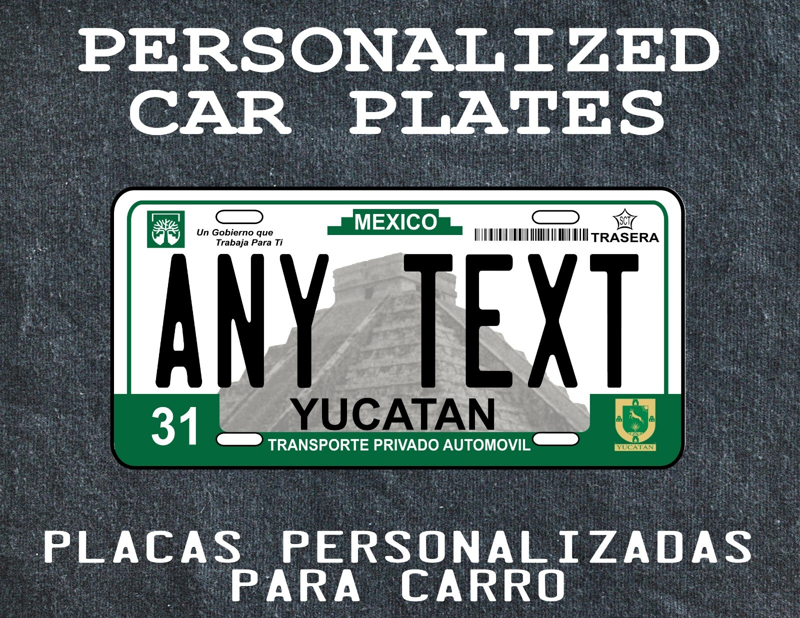 PLACA AUTO YUCATAN /CAR PLATE ESTADO YUCATAN / YUCATAN CAR PLATE | eBay