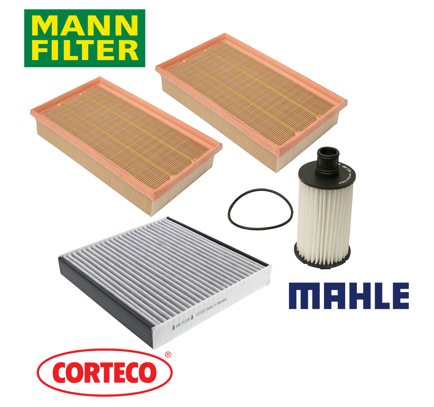 Air Filter Lt/Rt Oil Filter AC Cabin Filter Kit OEM for Jaguar XF XFR S ...