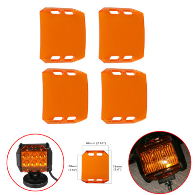 4X Amber Lens Cover for 4'' 18W LED Work Light Bar Fog Lamp Offroad ATV ...