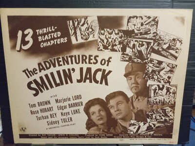 Title Card 1942 ADVENTURES SMILIN' JACK Tom Brown Rose Hobart Keye Luke ...