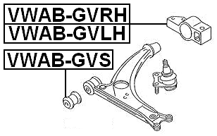 Rear Arm Bushing Control Arm (Front Left) - Febest # VWAB-GVLH OEm ...