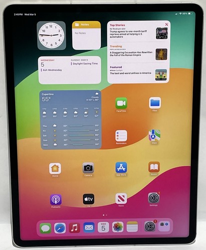 Apple iPad Pro 12.9" 6th Gen. 128GB - Silver (Unlocked) A2764 ...