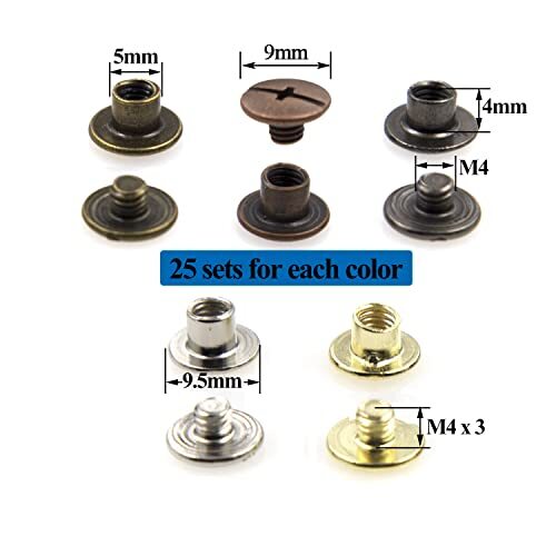 125 Sets Chicago Screws Assorted Kit 5 Color Leather Rivets Screw ...