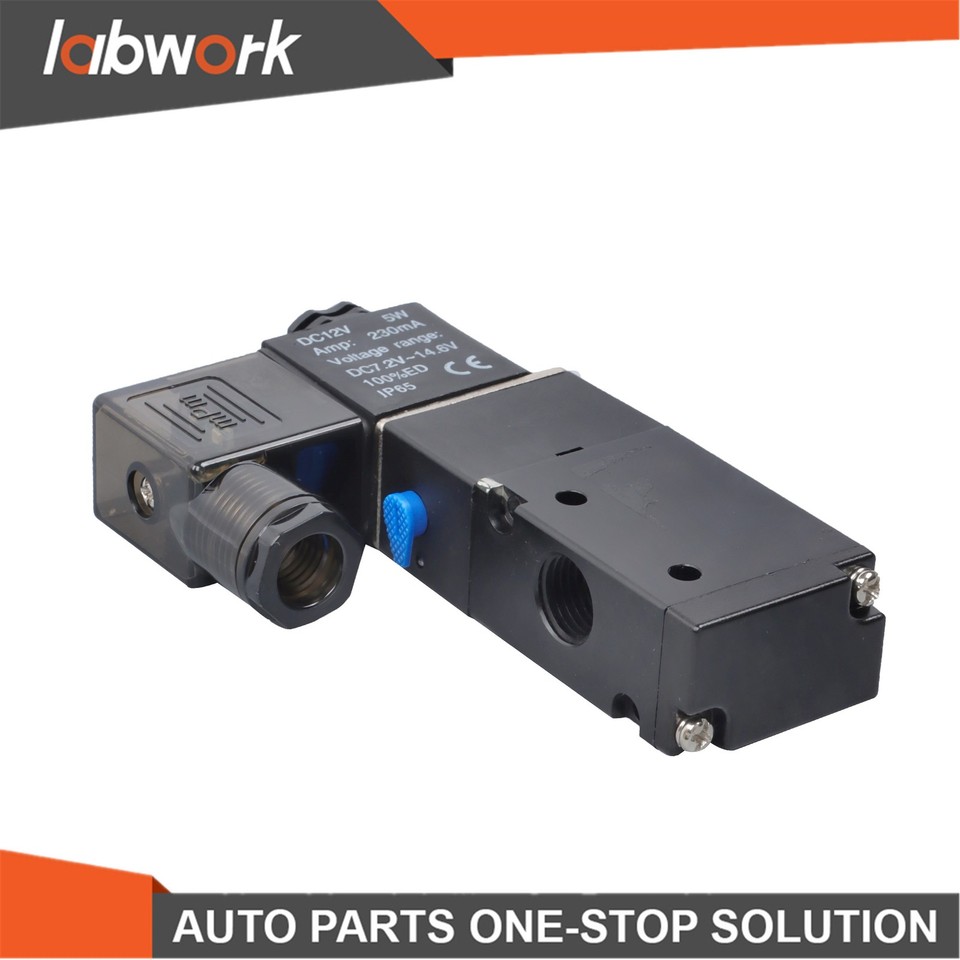 Labwork Pneumatic Directional Control Valve 1/4" 3 Way 2 Position 12V ...