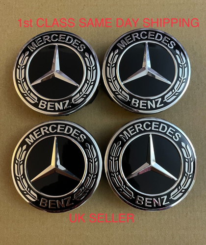 4X 75mm Mercedes Benze Alloy Wheel Centre Caps Badges Hub Emblem A C E ...