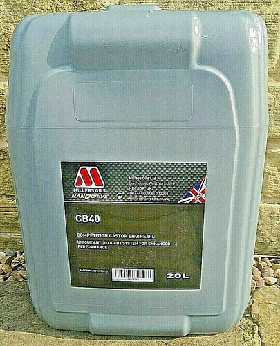 MILLERS OIL CB40 COMPETITION CASTOR 4T 20 LITER SPEEDWAY GRASSTRACK ...