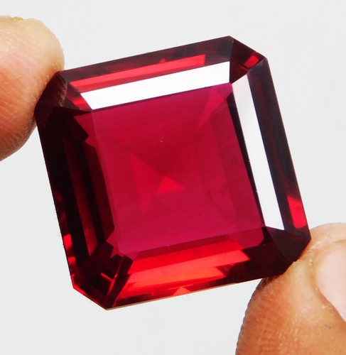 Certified 60.50 Ct Natural Red Ruby Radiant Cut Stunning Loose Gemstone ...