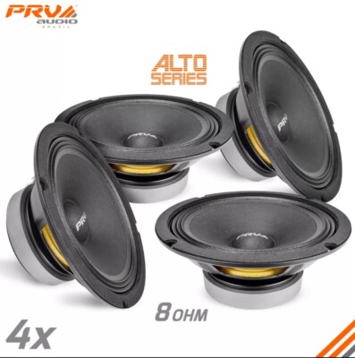 4x PRV Audio 8MB450V2 8 inch 8 Ohm 1800W Mid Bass Car Stereo Speaker ...