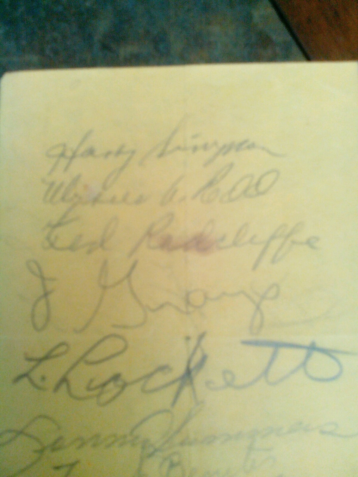 Signed Negro League Players Ted Redcliffe Sam Bankhead Ulysses Redd ...