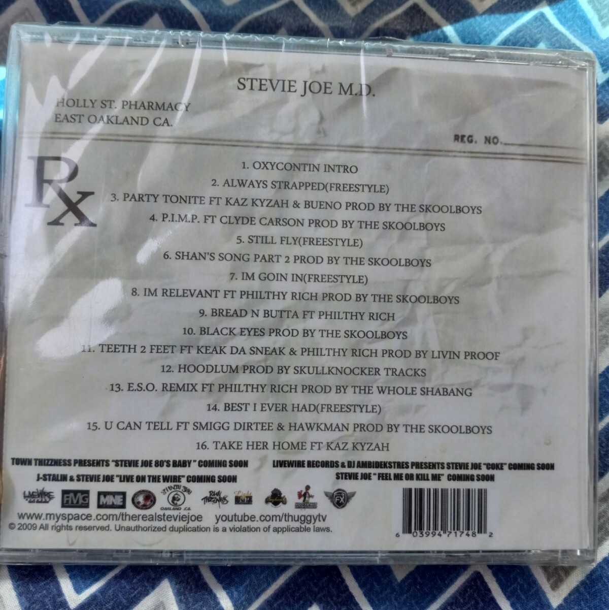 Stevie Joe cd,the jacka,j stalin,cellski,dru down,bay area,g-funk ...