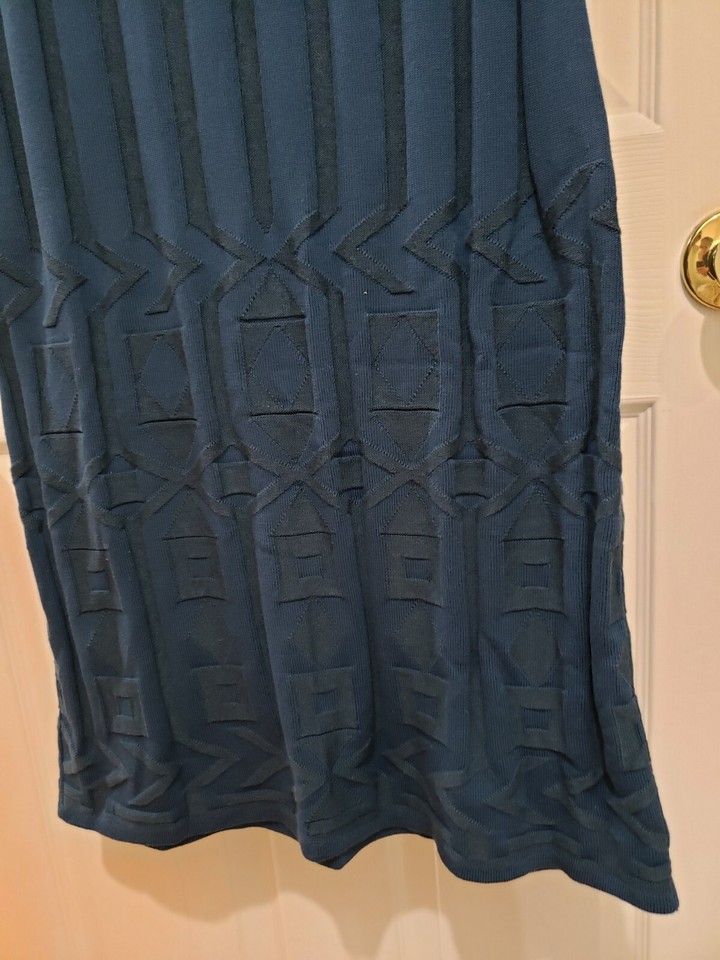 Peruvian Connection Textured Knit Pima Cotton Cap Sleeve Midi Dress ...