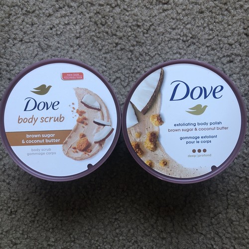 2x Dove Exfoliating Body Polish Scrub Brown Sugar & Coconut Butter, 10. ...