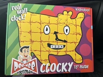 Pee-Wee Herman CLOCKY 13" Plush Real Wall Clock By KIDROBOT SHIPS NOW ...