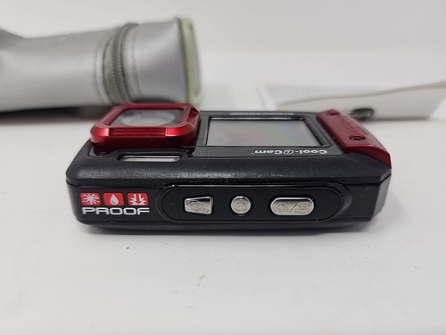 iCam 14MP Waterproof Shockproof Dual LCD Display Digital Camera Red ...
