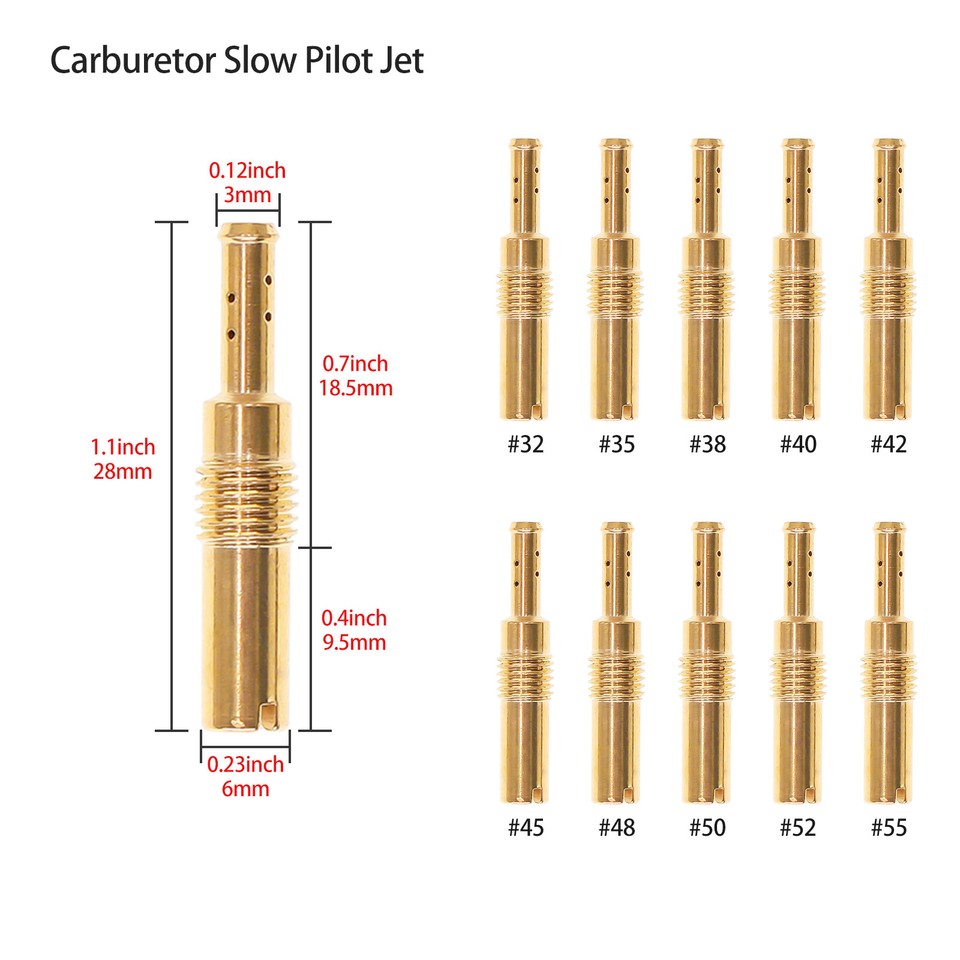 40PCS Carburetor Main Jet Kit Set Slow/Pilot Jet for PWK KEIHIN OKO CVK ...