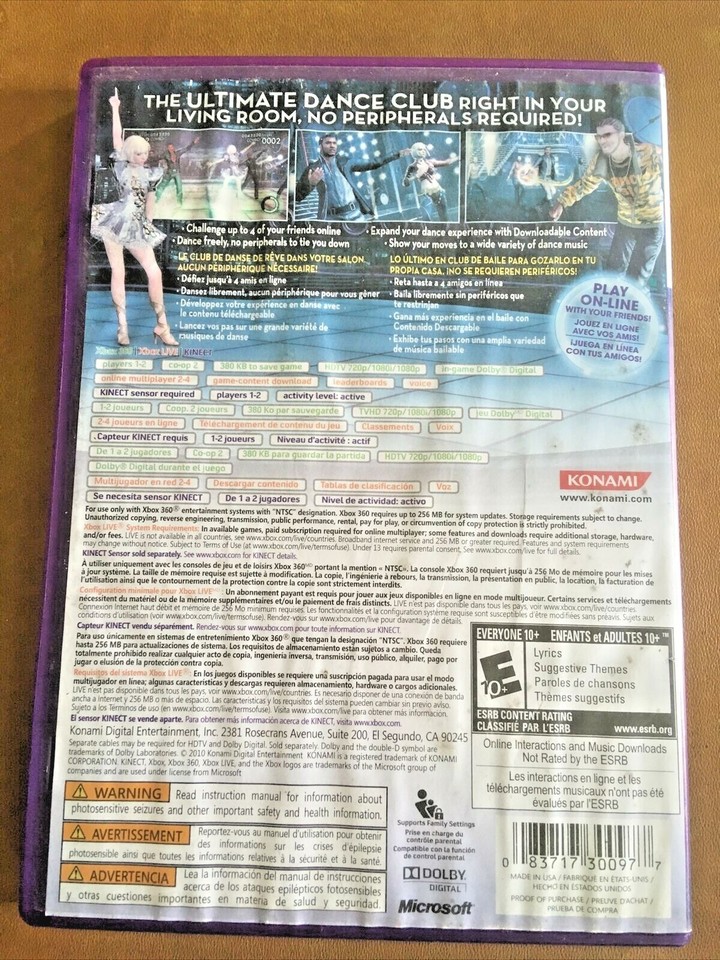 Dance Masters (Microsoft Xbox 360) Kinect ~ Dancing Fun 83717300977| eBay