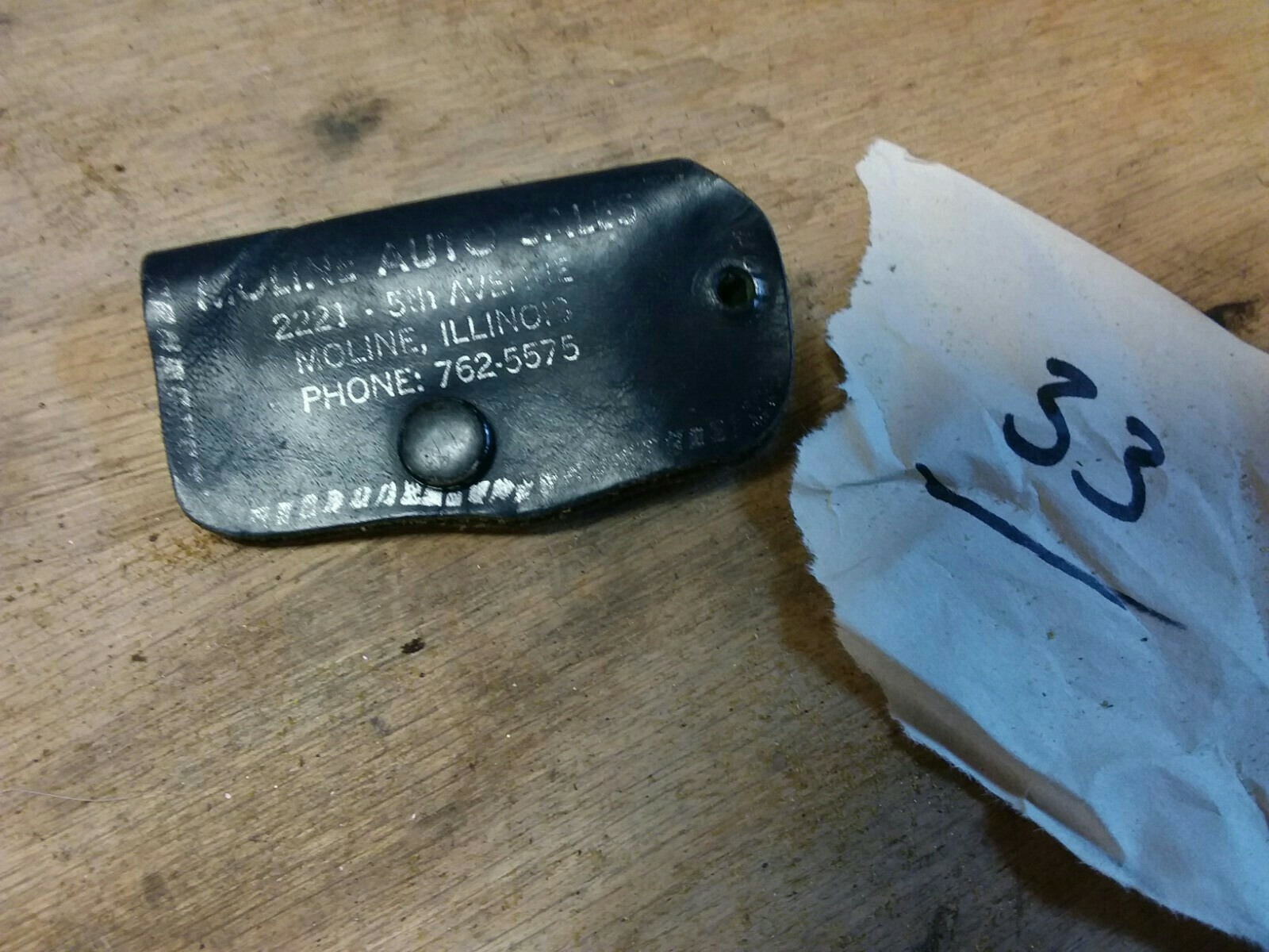 Vintage CHRYSLER DARK BLUE/ BLK Leather Key chain Fob Dealer ship PROMO ...