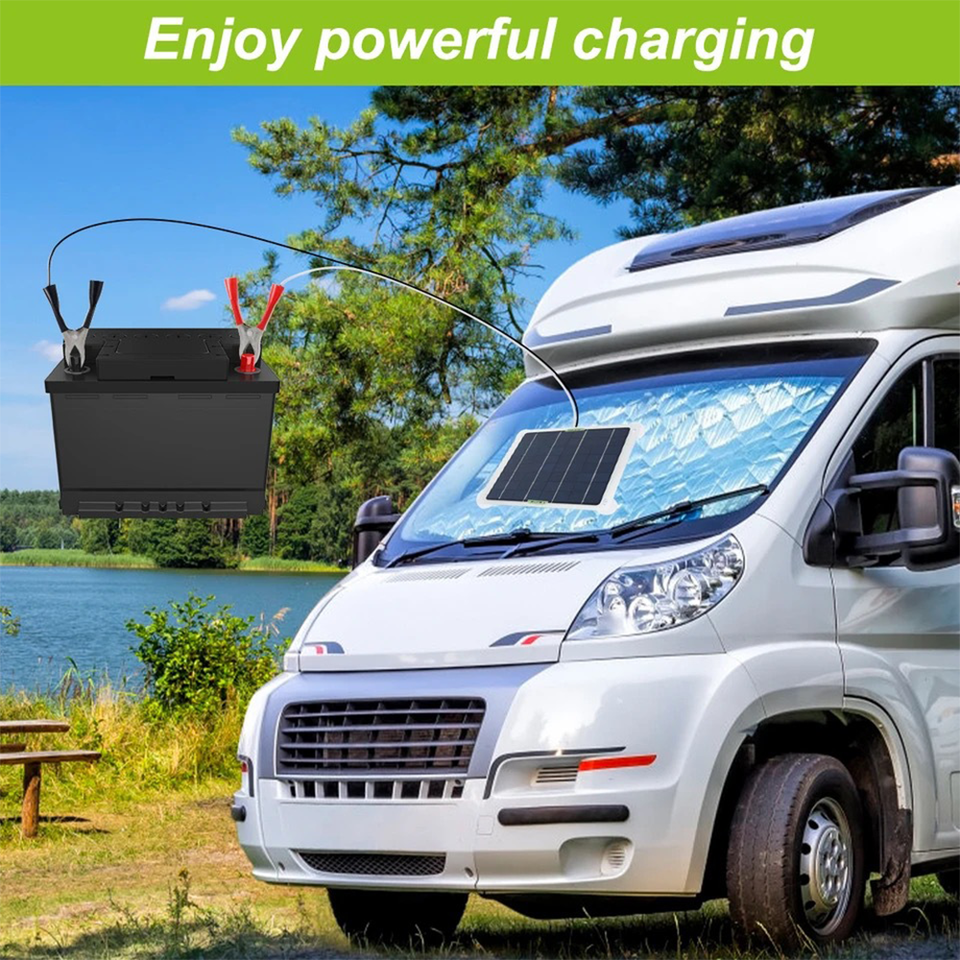 50W Solar Panel Trickle Battery Charger Maintainer For Car RV 12 Volt ...