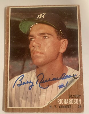 Bobby Richardson 1962 Topps Autographed Card New York Yankees Rare ...