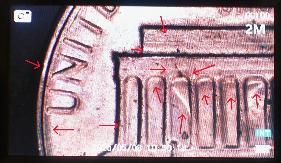1983 D Penny One Cent Error Coin Red Error Double Ear, Tear, DD ...