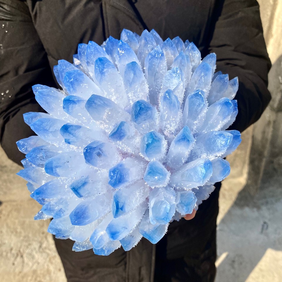 11.4LB Newly discovered Blue Phantom quartz crystal cluster mineral ...