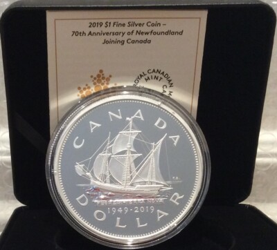 1949-2019 70th Anniv Newfoundland Joining Canada 5OZ Silver Proof $1 ...