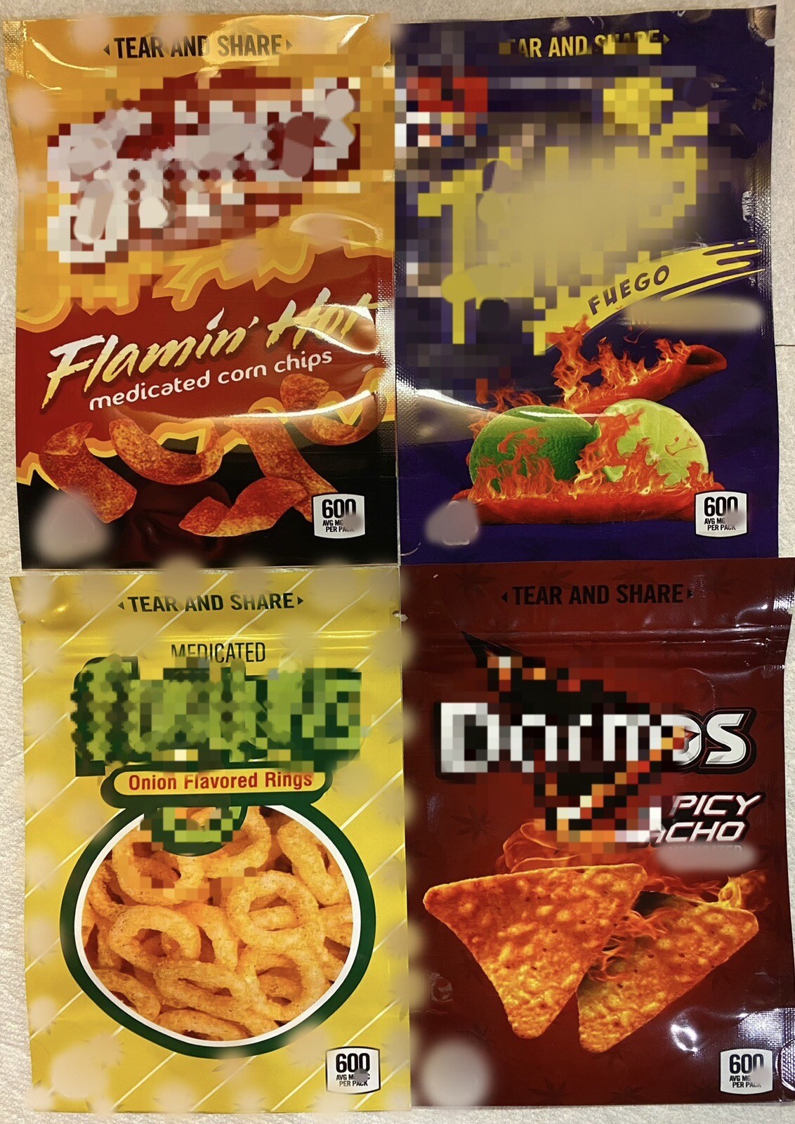 25 Pack Empty Edible Cookies & Cereal & Gummies Candy Bags Packaging ...