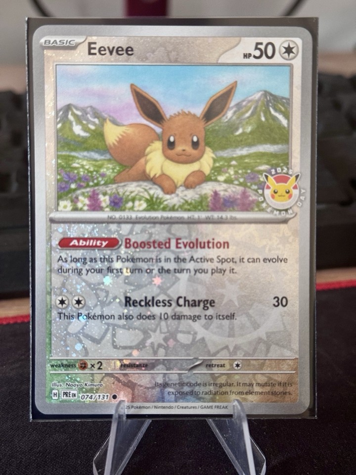 Eevee #74 [Reverse Holo] (NM) - Prismatic Evolutions Pokémon Day 2025 ...