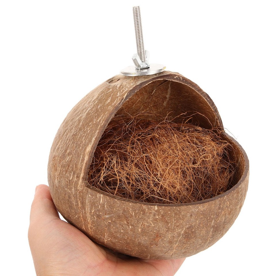 Coconuts Shell Bird House Bird Nest Breeding Nest Parrot Cage Bed ...