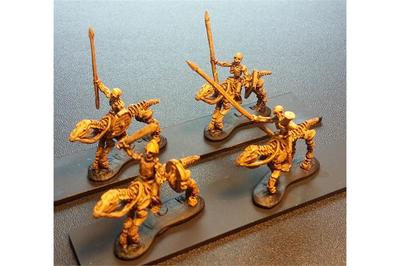 15mm Fantasy Undead Skeleton Cavalry with Spears and Shields (4 figures ...