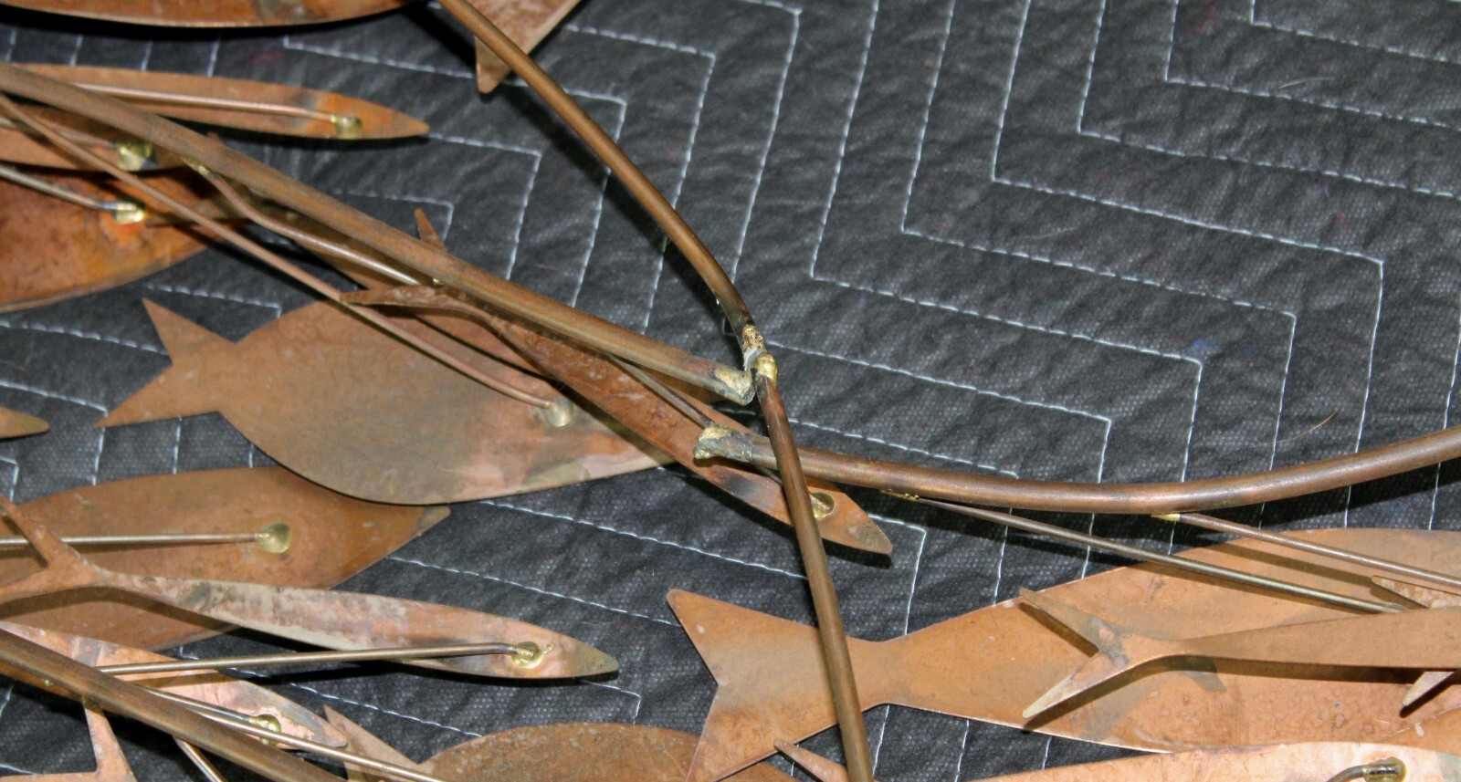 56" School of Fish brutalist metal wall sculpture signed C. Jere 1979 ...