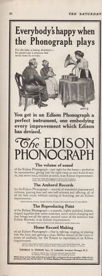1911 THOMAS EDISON MUSIC DANCE PHONOGRAPH AMBER RECORD TUBE SONG 17364 ...