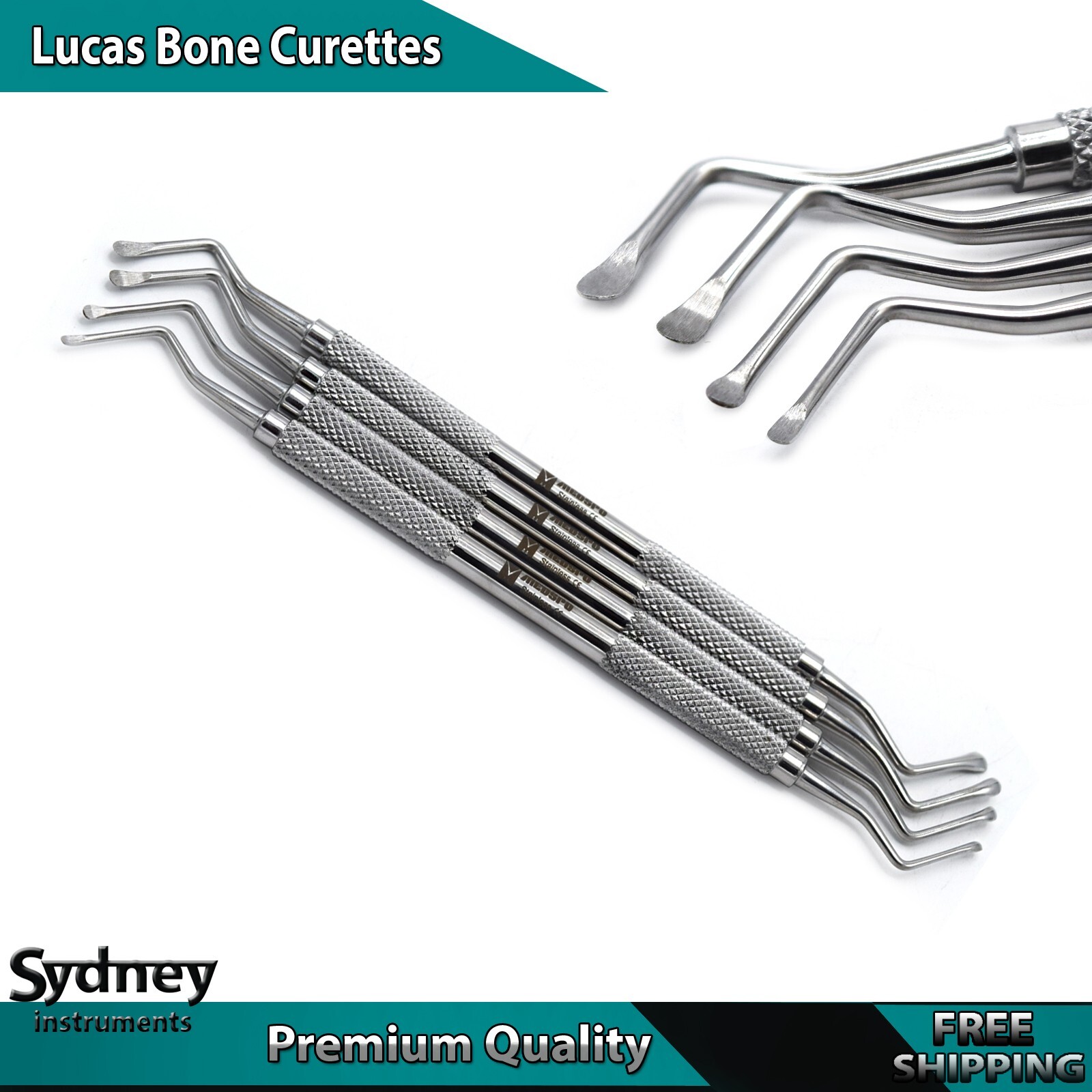 Set Of 4 Periodontal Lucas Bone Curettes Dental Extraction Surgery | eBay