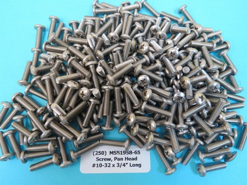 10-32 x 3/4 Stainless Military Standard MS51958-65 Pan Head Machine ...