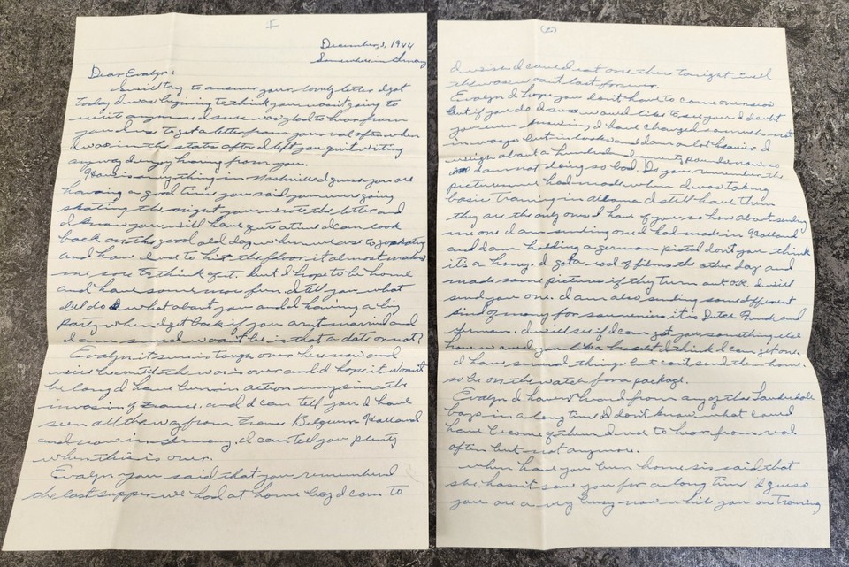 1943-45, World War II Letters (2 + PC) to Red Cross Worker/Nurse In US ...