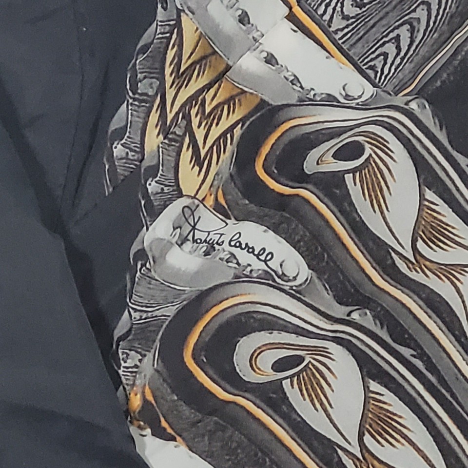 Roberto Cavalli Men's Print Bomber Jacket Faux Snakeskin Trim Italy 50 ...