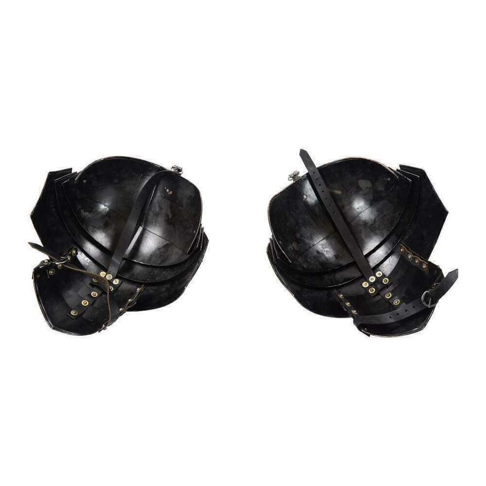 Pair Of Metal Pauldrons Medieval Steel Larp Avenger Protective ...