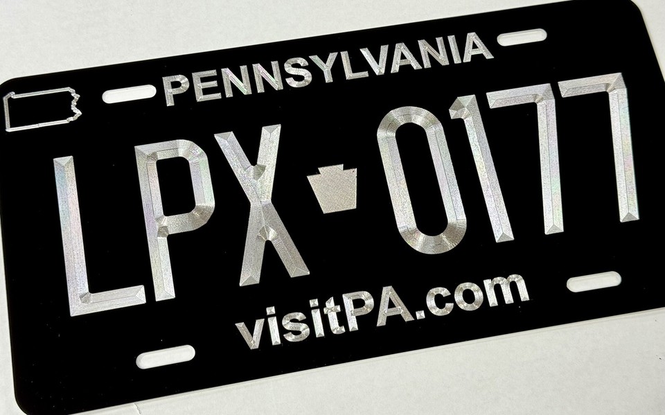 🔥REFLECTIVE Custom Pennsylvania PA State Car Tag Diamond Etched License ...