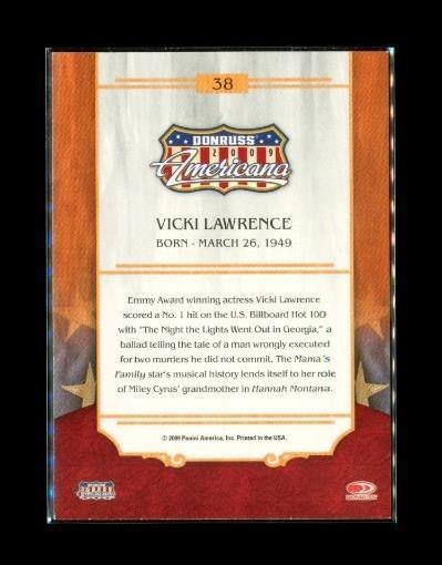 2009 PANINI DONRUSS AMERICANA TV Movie Actor Trading Card #38 VICKI ...