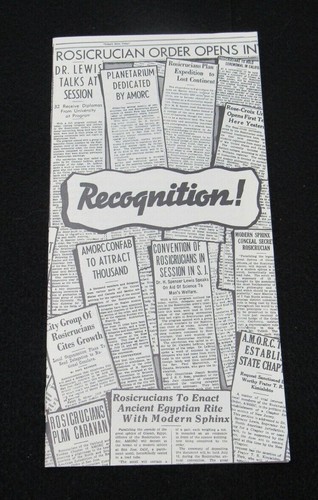 Rosicrucian Order Recognition Pamphlet c 1950s by Supreme Grand Lodge ...