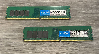2pc. Crucial 16GB 2133MHz DDR4 Unbuffered DIMM 2RX8 1.2V Desktop ...