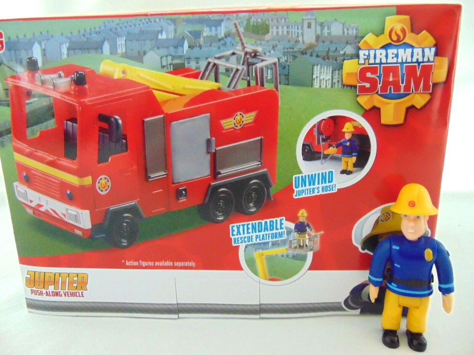 FIREMAN SAM FIGURE WITH JUPITER FIRE ENGINE- EX DISPLAY | eBay
